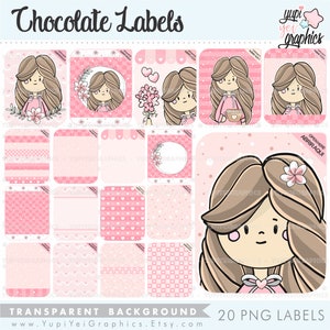 Chocolate Labels PNG, Chocolate Labels, Chocolate Treat Labels, Girl ...