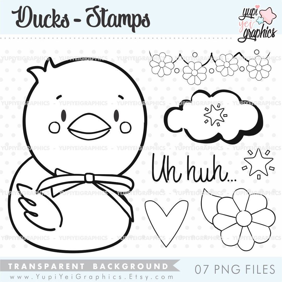 Duck Stamps, Duck Digital Stamps, Rubber Duck Stamps, COMMERCIAL USE ...