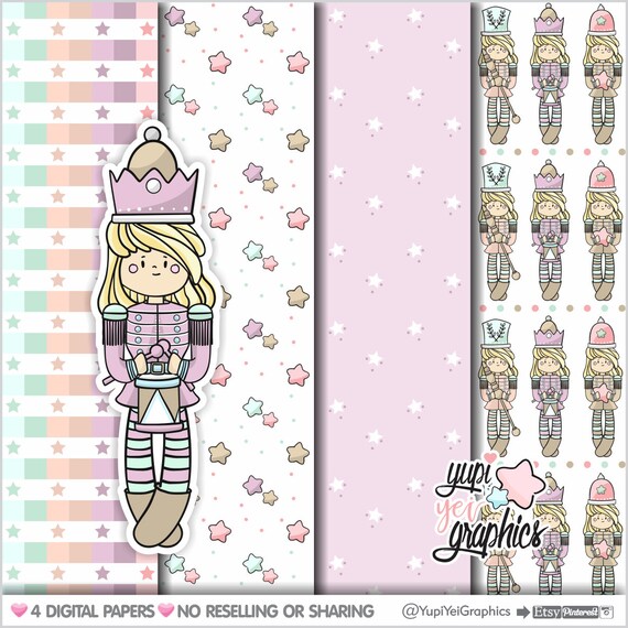 Nutcracker Digital Paper Christmas Digital Paper COMMERCIAL | Etsy