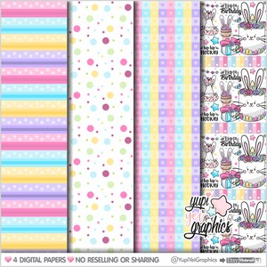Birthday Clipart, Happy Birthday Clipart, COMMERCIAL USE, Bunny Clipart ...