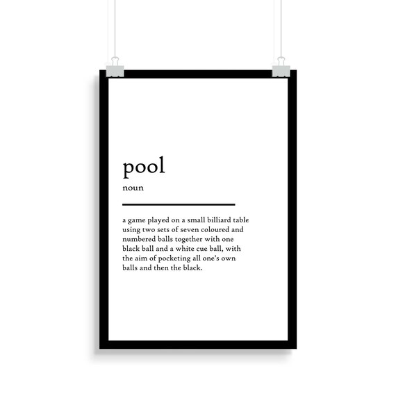 Pool Definition print pool Definition poster | Etsy