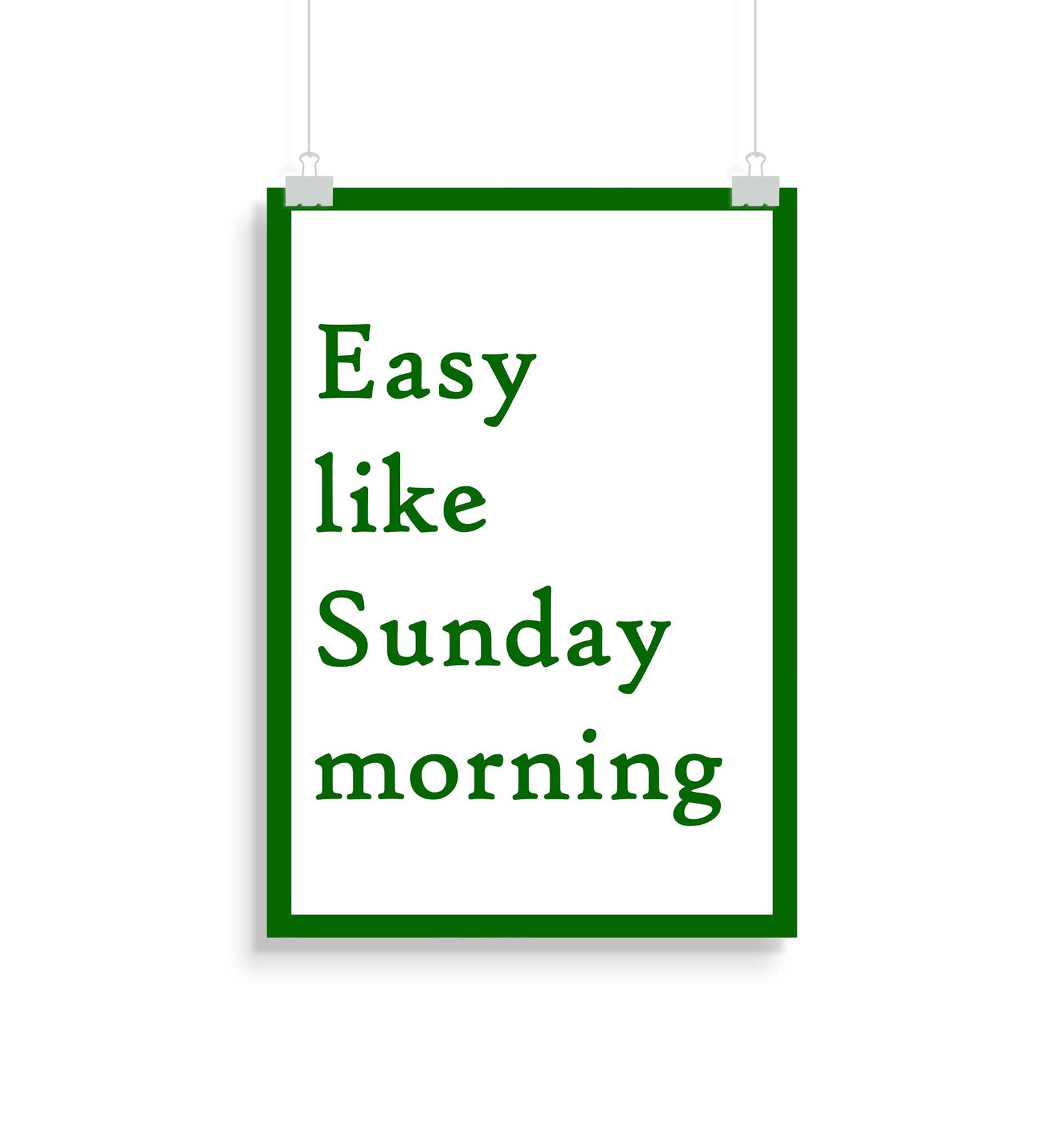 Easy like Sunday morning quote print poster | Etsy