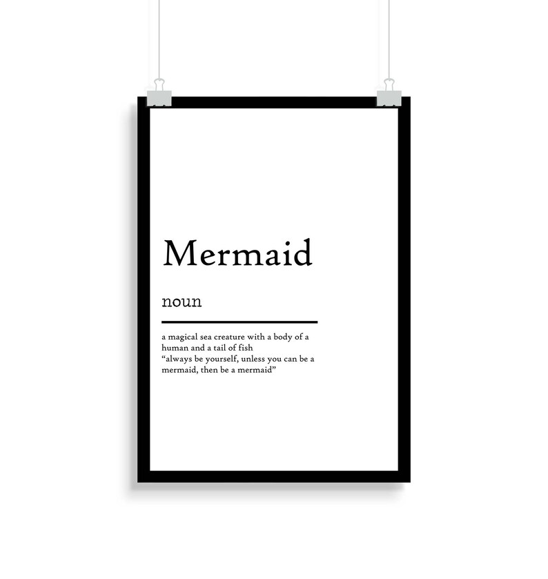 Mermaid Definition Print Mermaid Definition Poster - Etsy