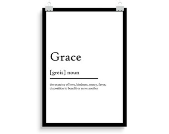Grace Definition Poster - Etsy