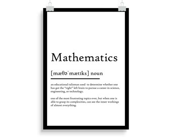 Mathematics Definition - Etsy