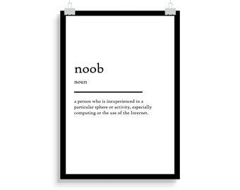 Noob Definition Poster - Etsy