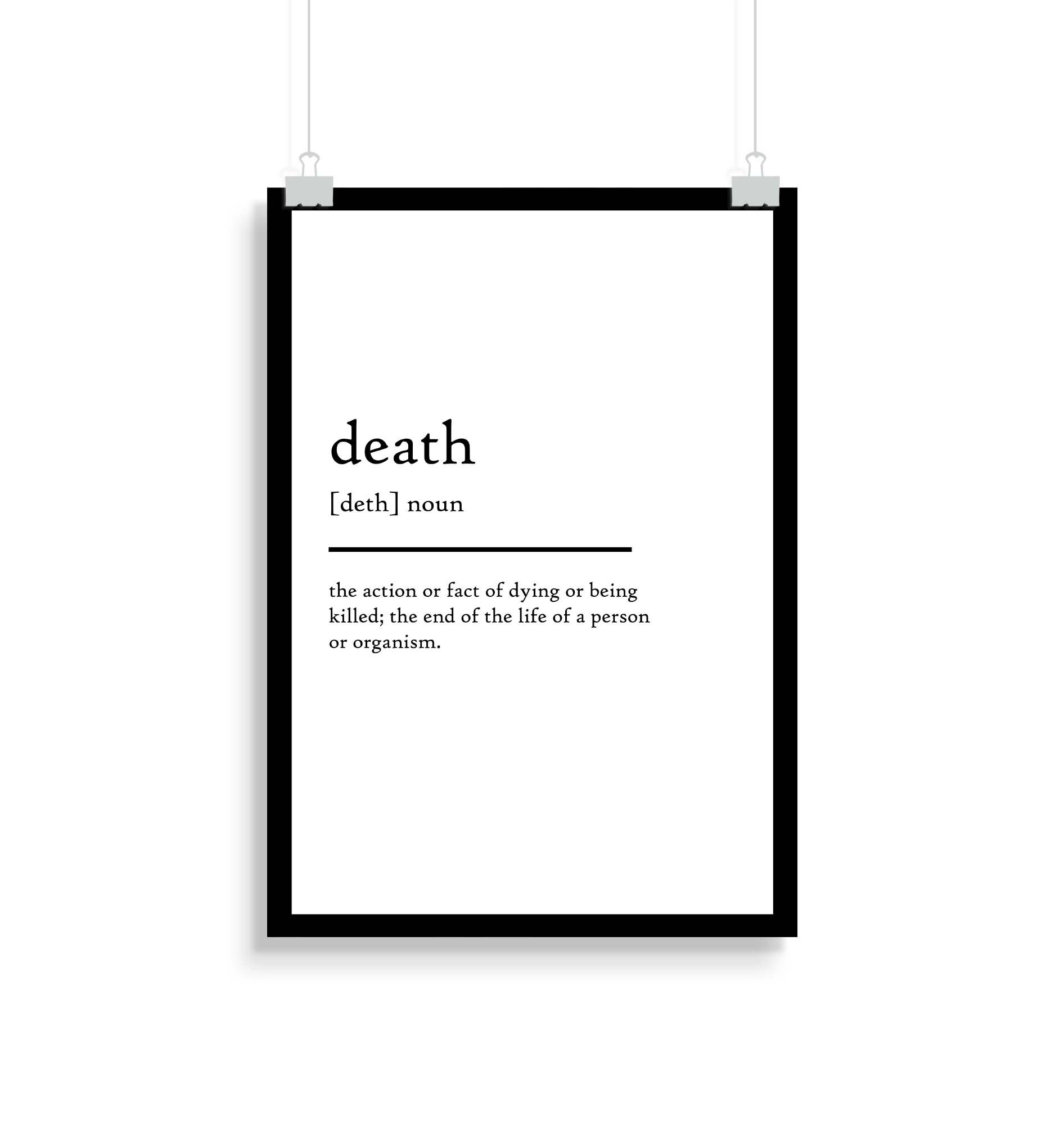 Death Definition Print Death Definition Poster - Etsy UK