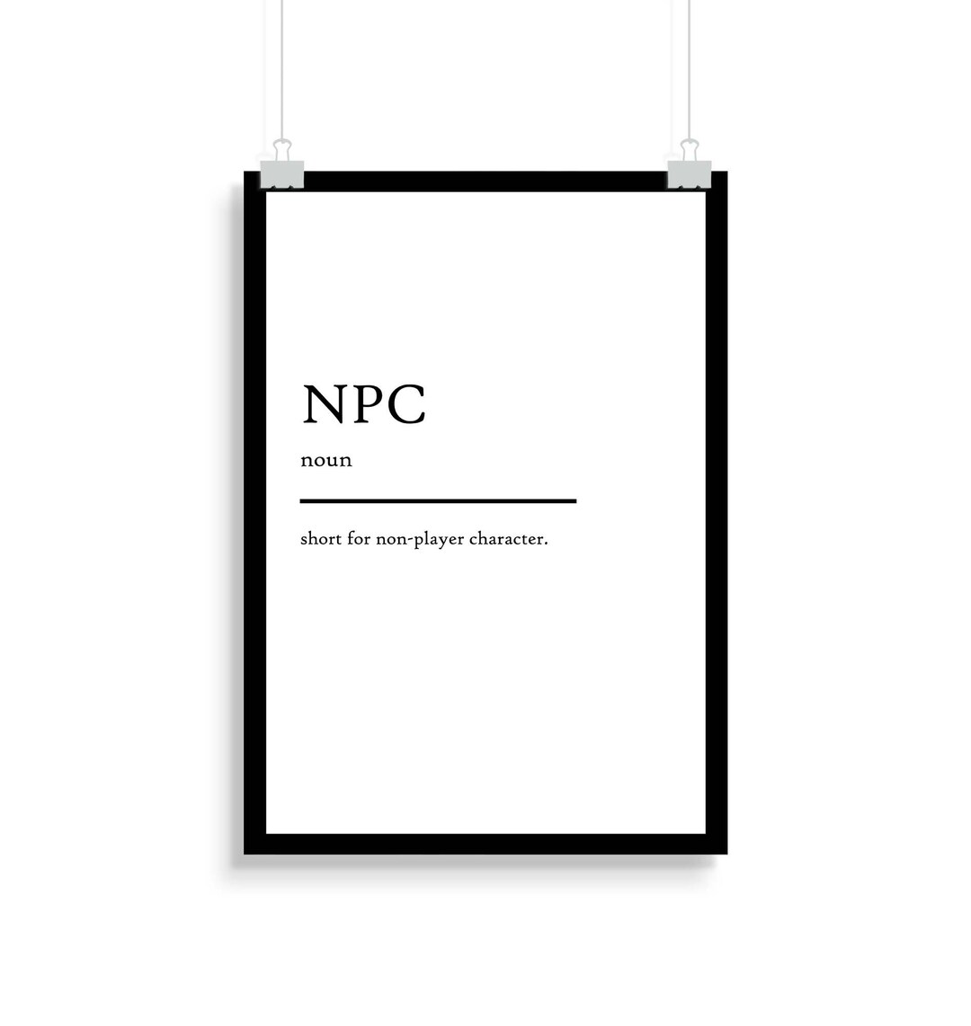 NPC Definition Print NPC Definition Poster - Etsy