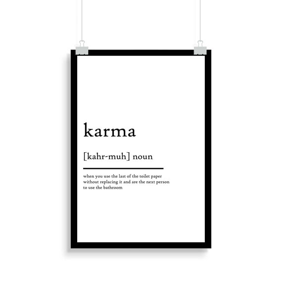 Karma definition print Karma definition poster Art & Collectibles ...