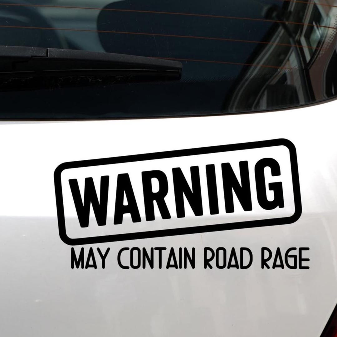 Warning: May Contain Road Rage Decal - Funny Car Bumper Sticker - Etsy