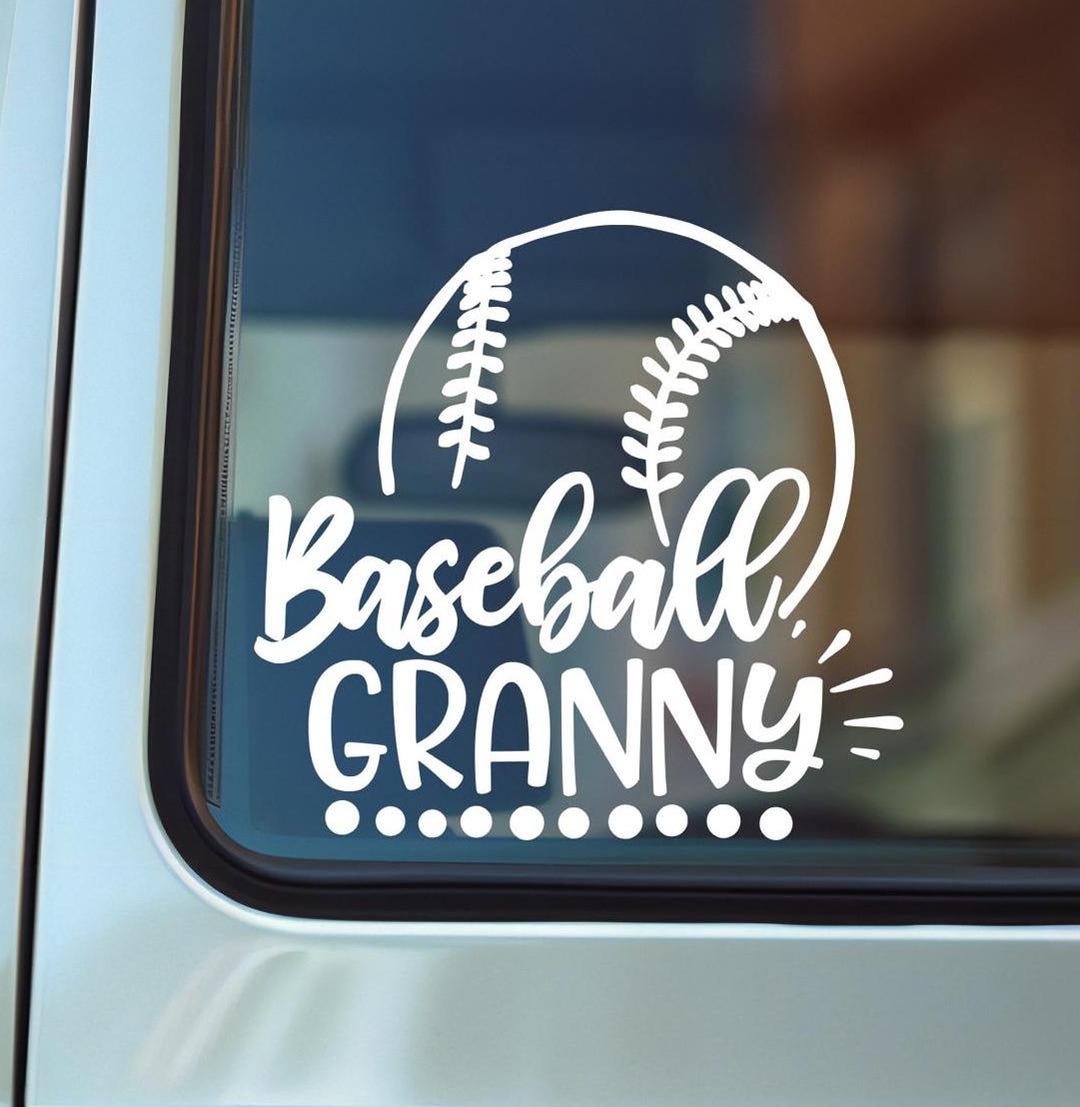Baseball Granny Car Decal, Vinyl Car Sticker, Sports Grandma Decal ...