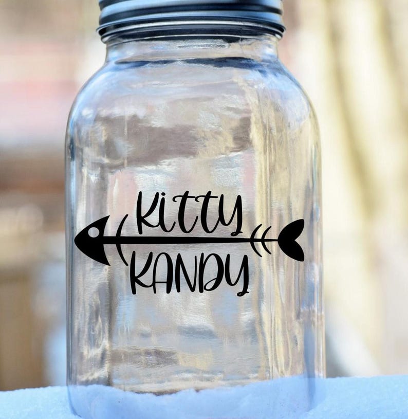 Kitty Kandy Vinyl Decal: Cat Treat Jar Sticker - Etsy