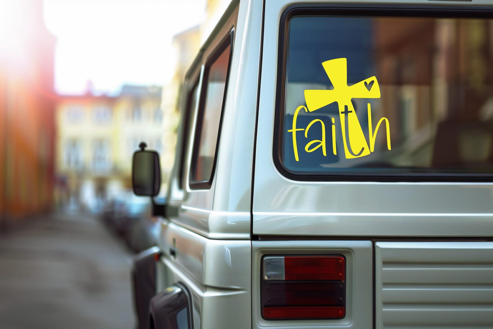 Faith Car Decal: Religious Cross Sticker, Laptop, Mirror - Etsy