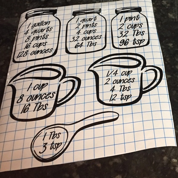 Measuring Cup Decals - Etsy