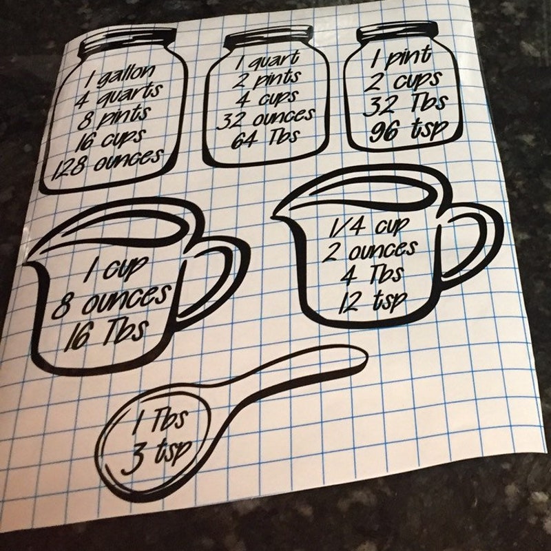 Measuring Cup Decals - Etsy