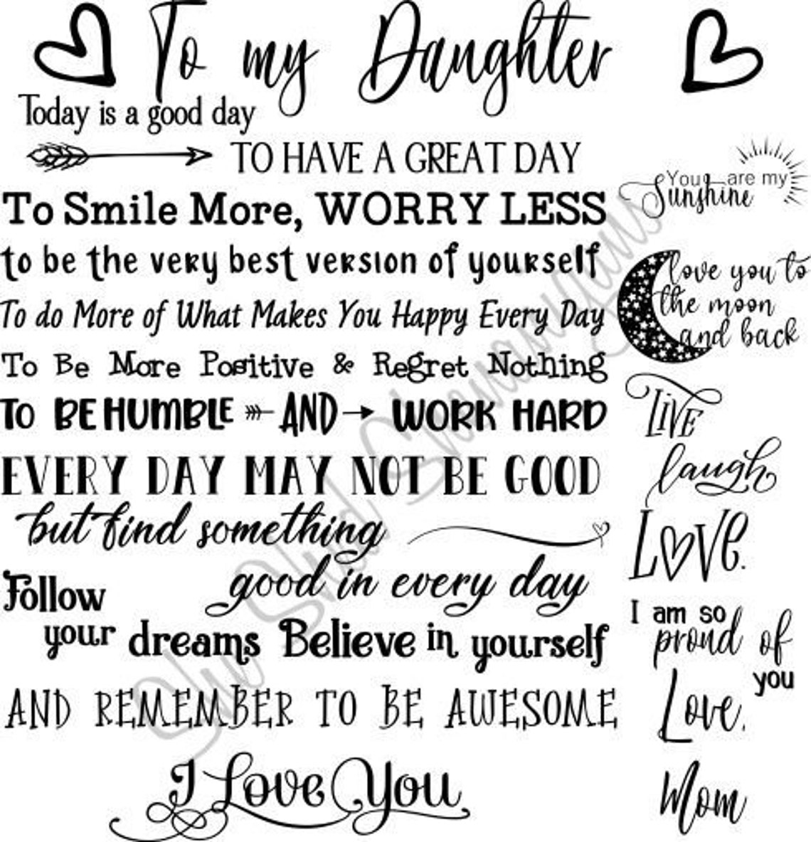 To My Daughter SVG DXF Jpeg PDF Cut File for Cricut or | Etsy Canada