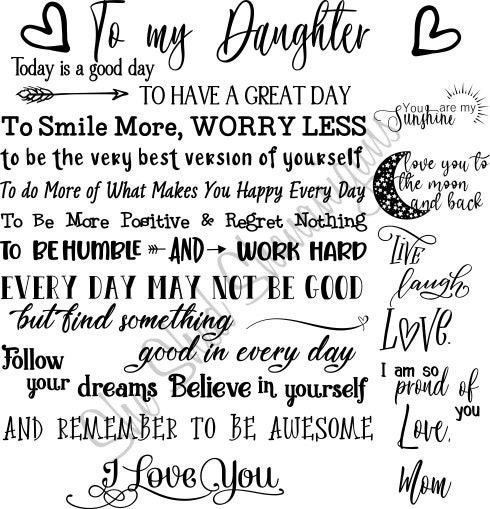 To My Daughter Svg Dxf Jpeg Pdf Cut File For Cricut Or Etsy