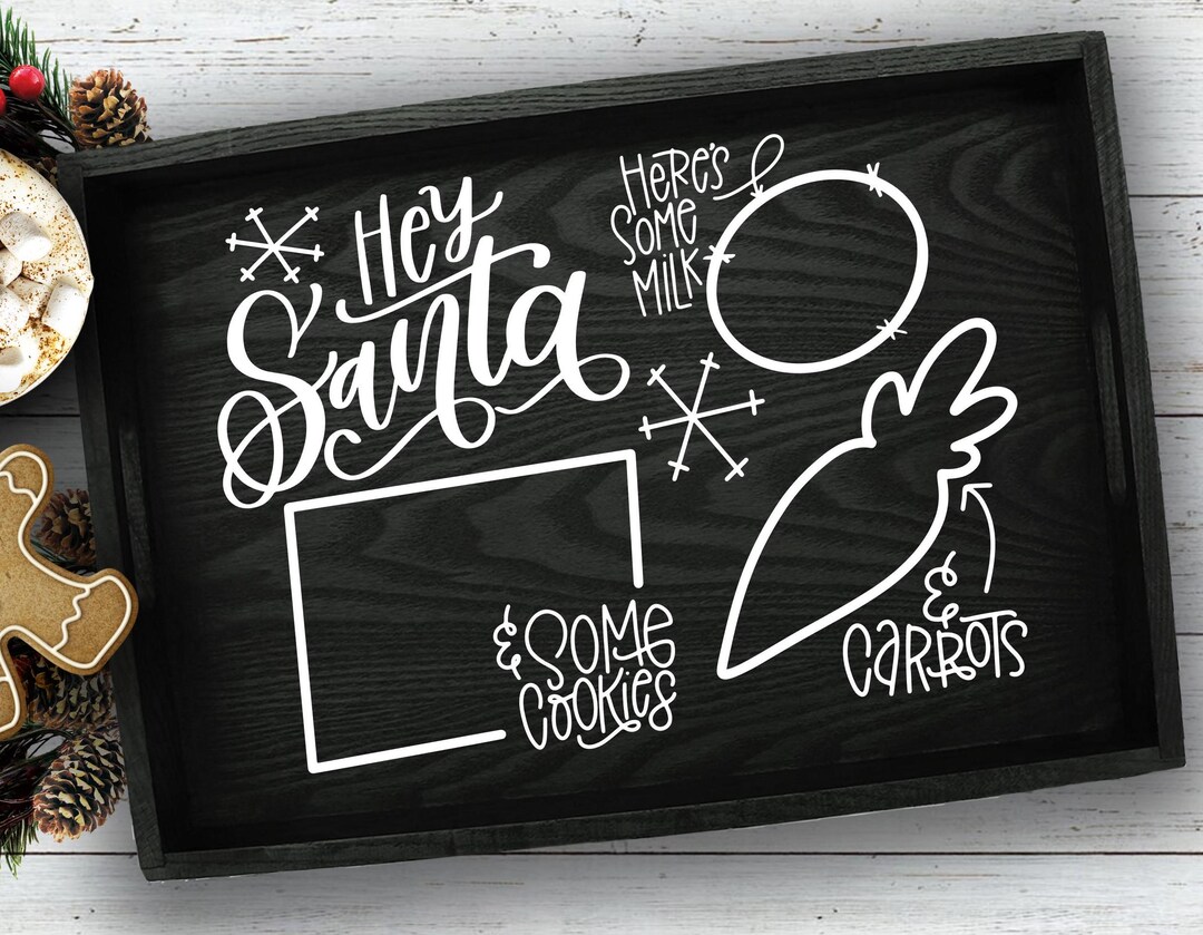 Santa Tray Vinyl Decal, Holiday Decor, Christmas Serving Tray, DIY ...