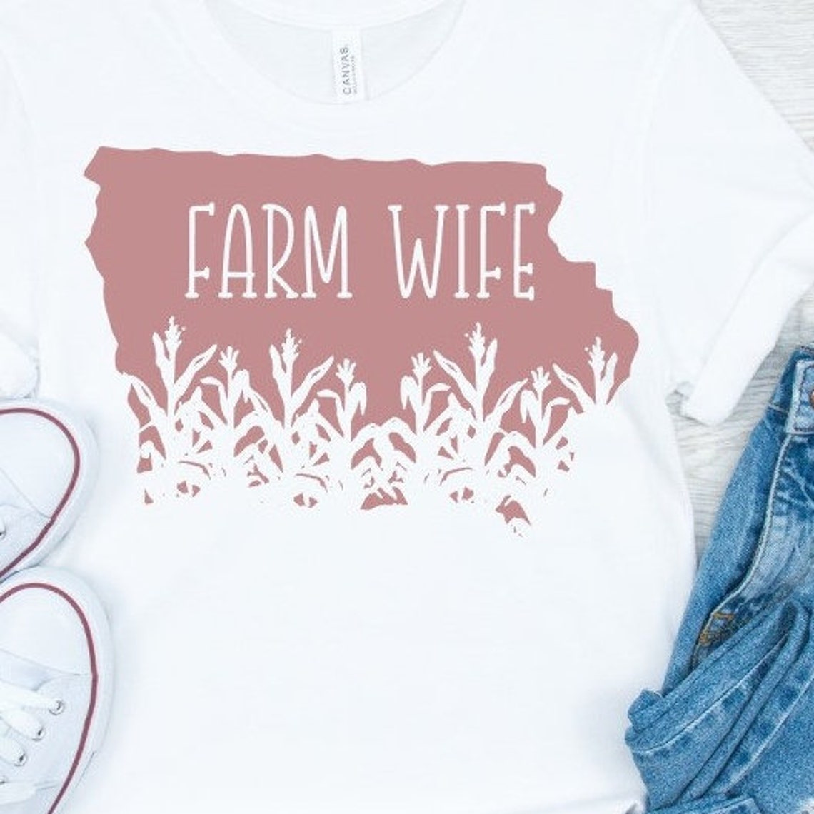 Iowa Farm Wife SVG Cut File: Cornfield Shirt Design (digital Download ...