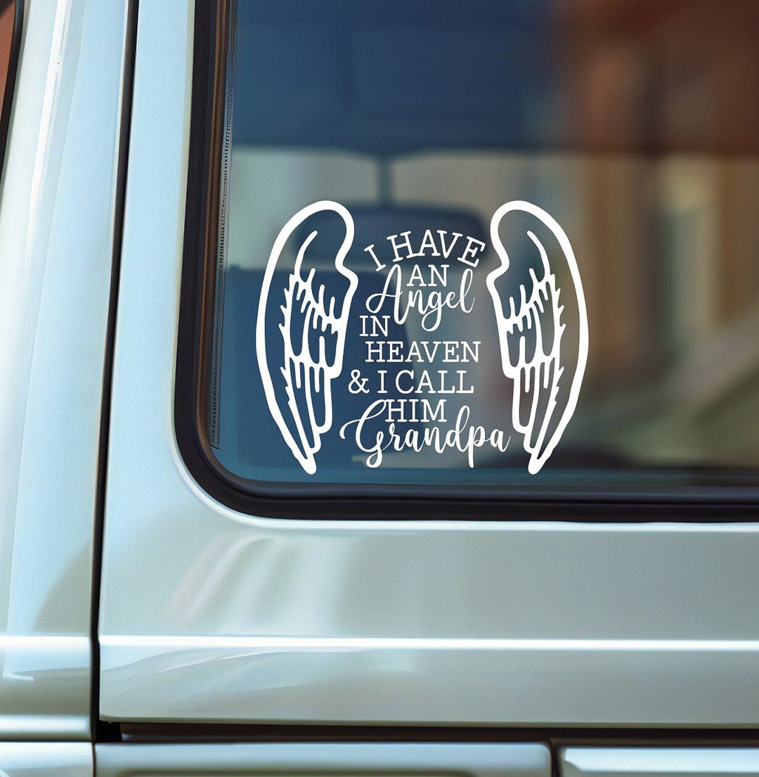 Memorial Vinyl Decal, Ornament Sticker, Grandpa Tribute, Car Decal ...