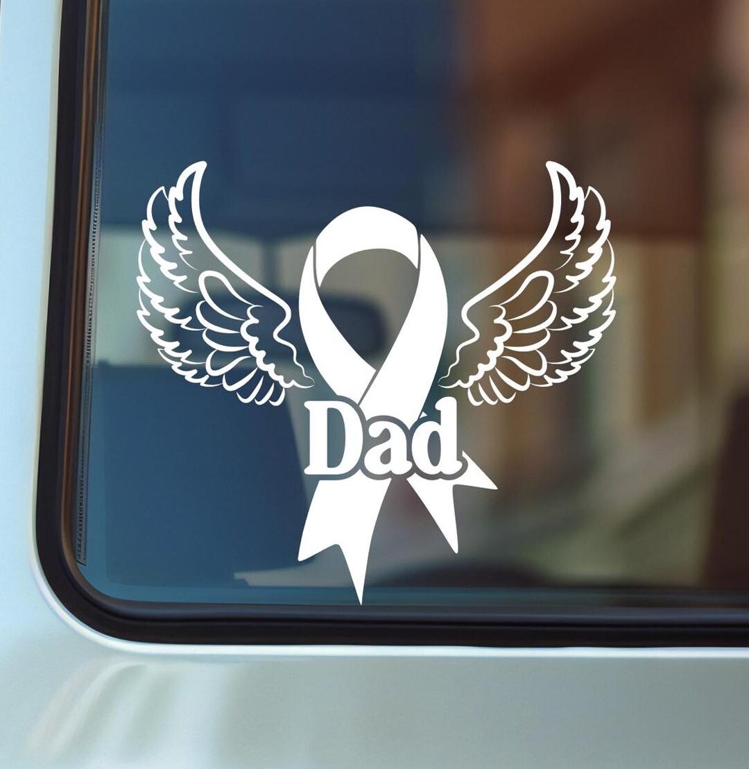 Dad Cancer Ribbon Vinyl Decal, Car Decal, Car Sticker, Easy Application ...