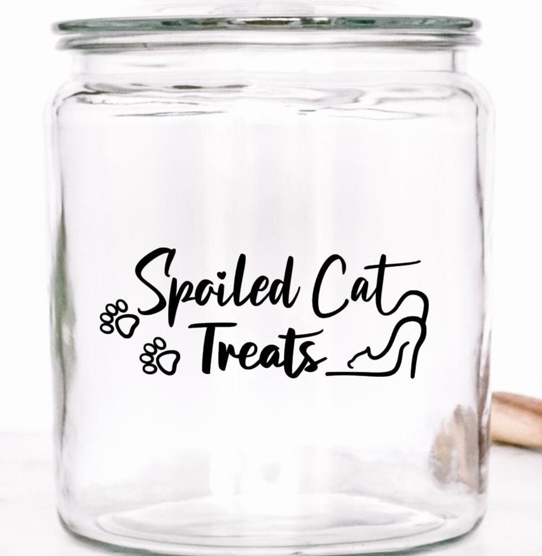Spoiled Cat Jar Decal, Vinyl Decal, Car Decal, Kitty Snacks, DIY Cat ...