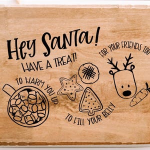 Hey Santa Vinyl Decal for Santa Treat Tray, DIY Christmas Decor, Festive Decal, Holiday ...