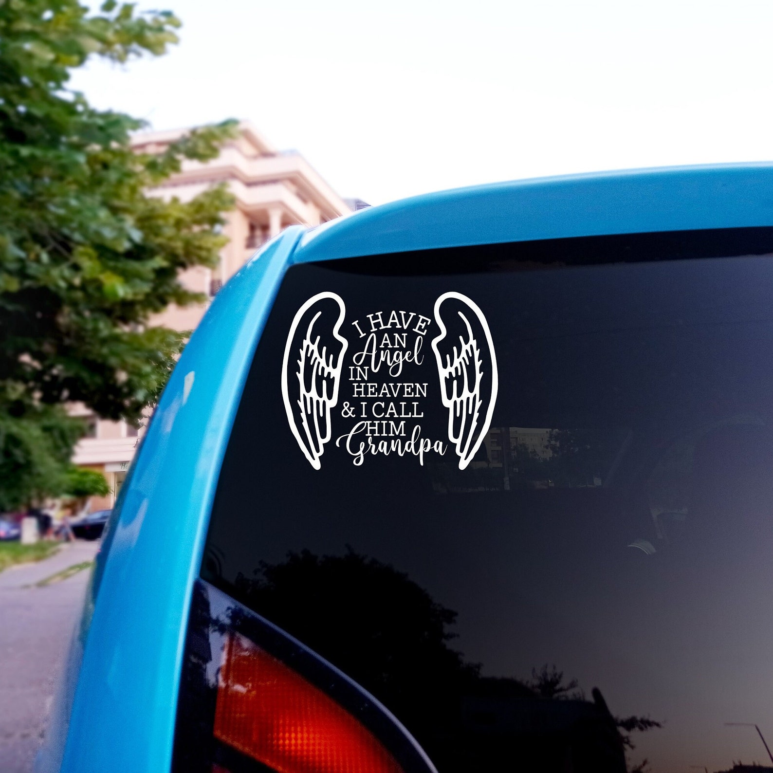 Memorial Vinyl Decal, Ornament Sticker, Grandpa Tribute, Car Decal ...