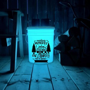Personalized Camp Bucket Decal. Camp Light. Camping Bucket Decal ...