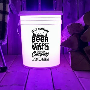 Personalized Camp Bucket Decal. Camp Light. Camping Bucket Decal ...