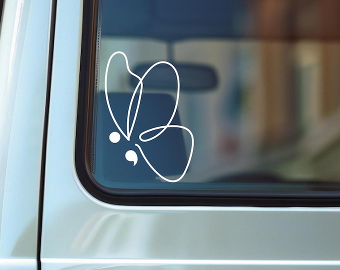 Semi Colon Semicolon Vinyl Decal Sticker Label Mental Health Water ...