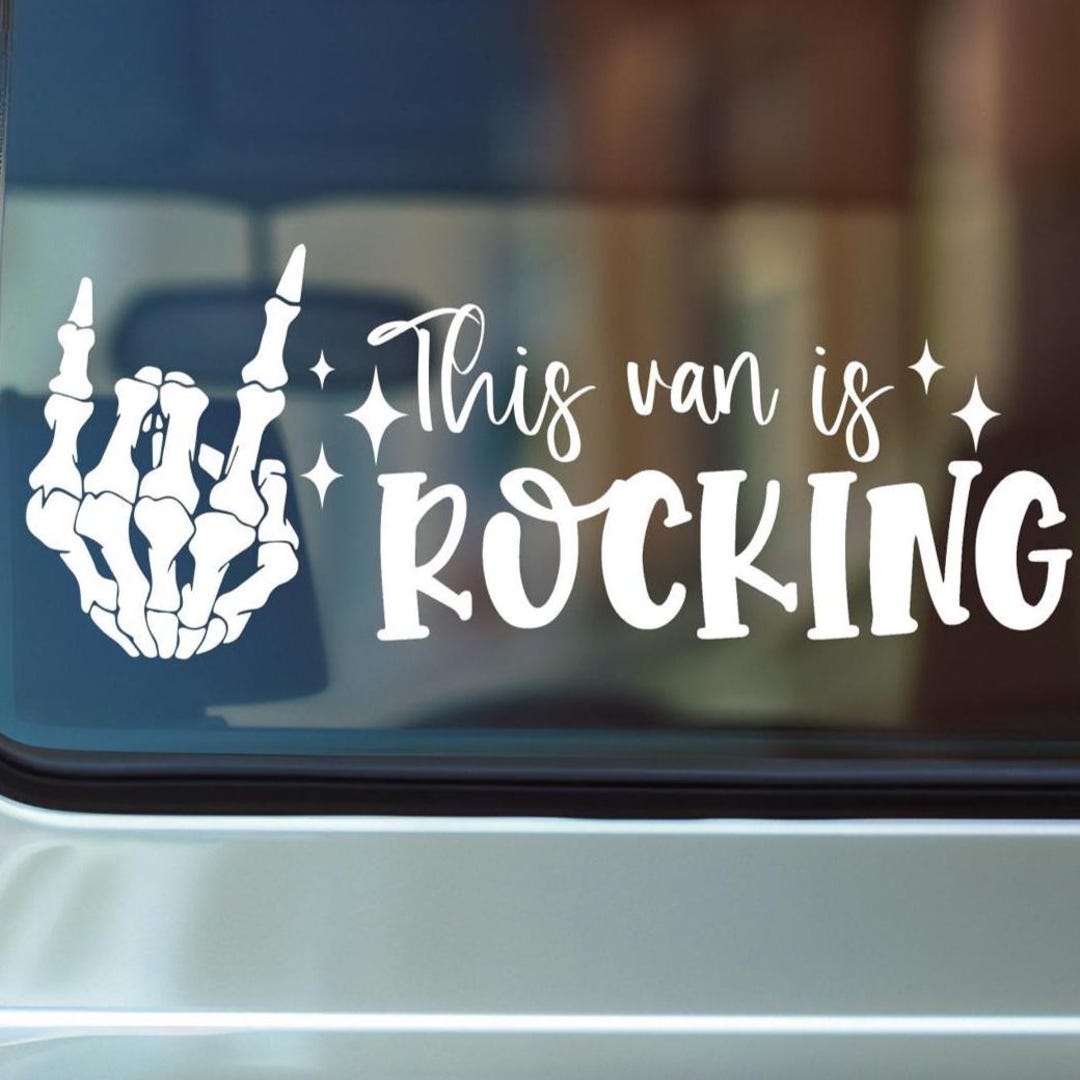 This Van is Rocking Vinyl Decal: Skeleton Hand Rock on Sticker - Etsy