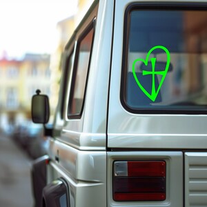 Heart and Cross Vinyl Decal, Car Decal, Religious Sticker, Christian ...