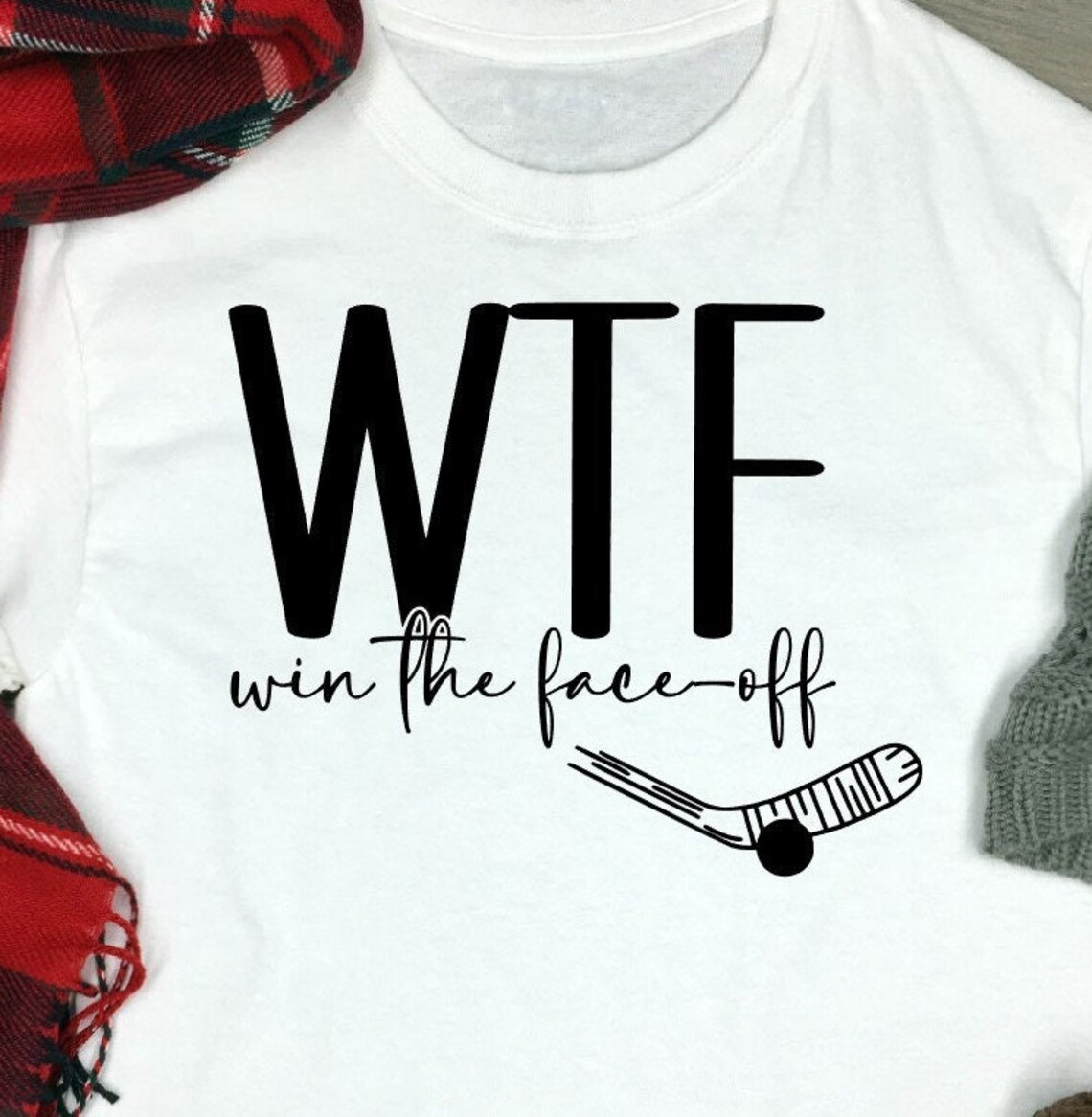 Hockey SVG Cut File: WTF Win Face-off, Cricut Silhouette (digital ...
