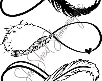 Infinity Feather Svg - Etsy