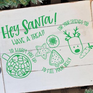 Hey Santa Vinyl Decal for Santa Treat Tray, DIY Christmas Decor ...
