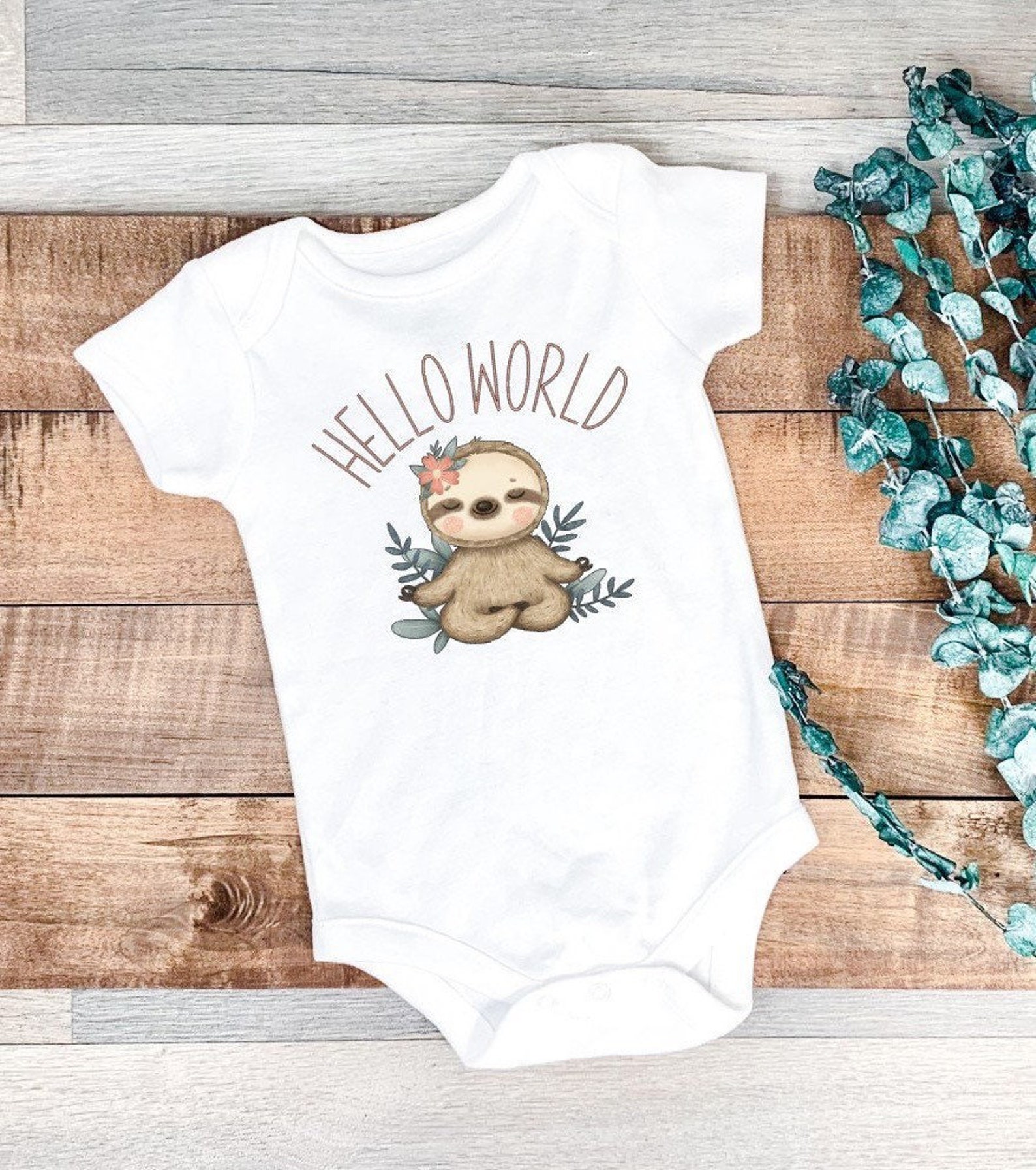 Hello World Sloth PNG File Sublimation Design - Etsy