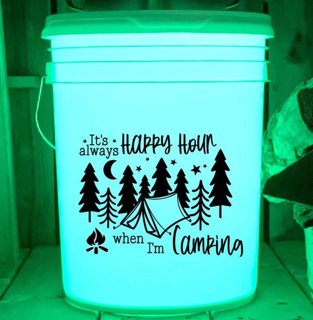 Camp Bucket Decal. Camp Light. Camping Bucket Decal. Premium Vinyl ...