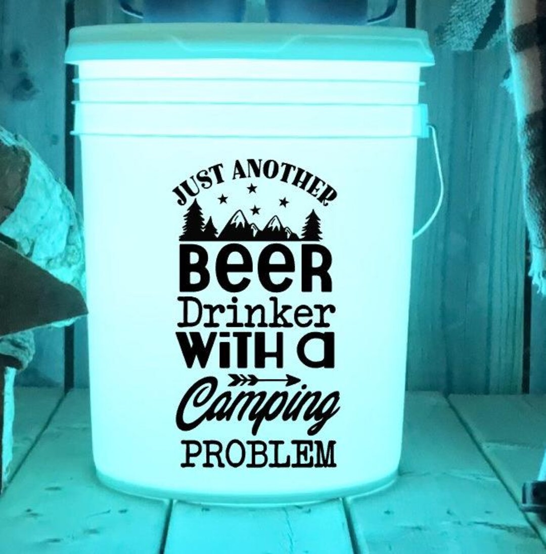 Personalized Camp Bucket Decal. Camp Light. Camping Bucket Decal ...