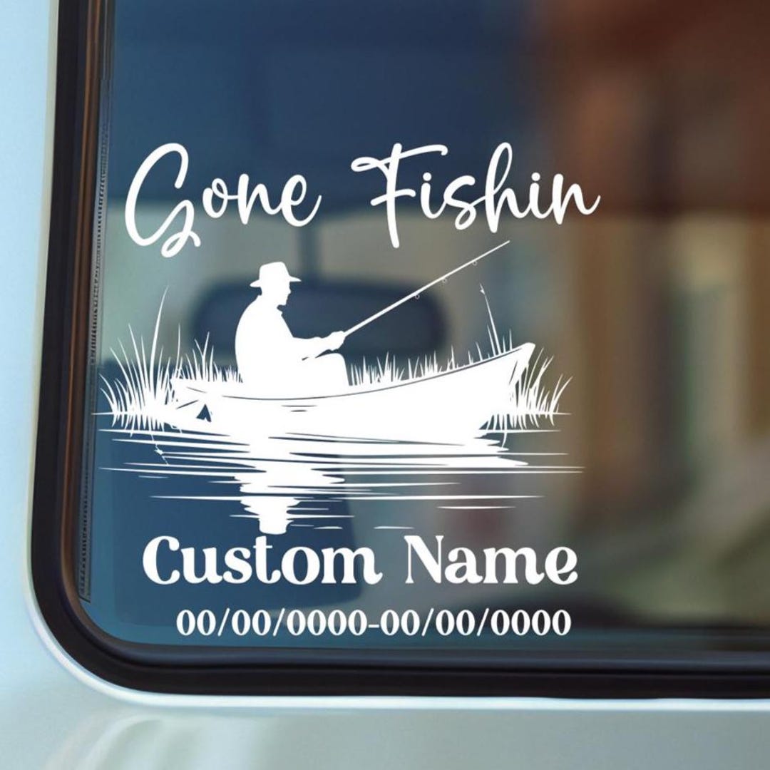Personalized Gone Fishing Memorial Decal: Vinyl Remembrance Sticker - Etsy