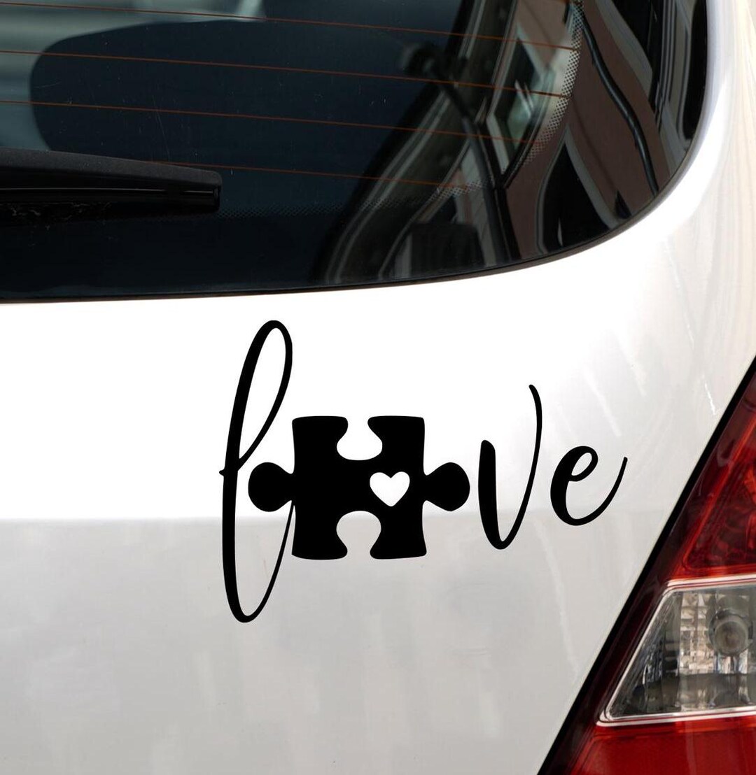 Love Autism Vinyl Decal, Autism Awareness Car Decal, Puzzle Piece ...