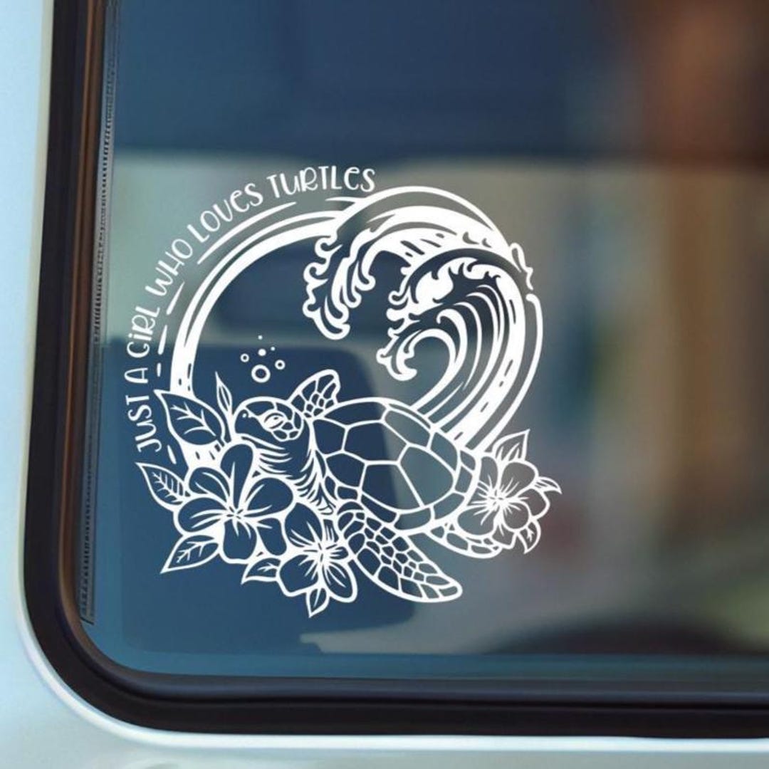 Sea Turtle Vinyl Decal, Car Decal, Laptop Decal, Save the Turtle ...