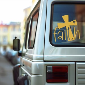 Faith Car Decal: Religious Cross Sticker, Laptop, Mirror - Etsy