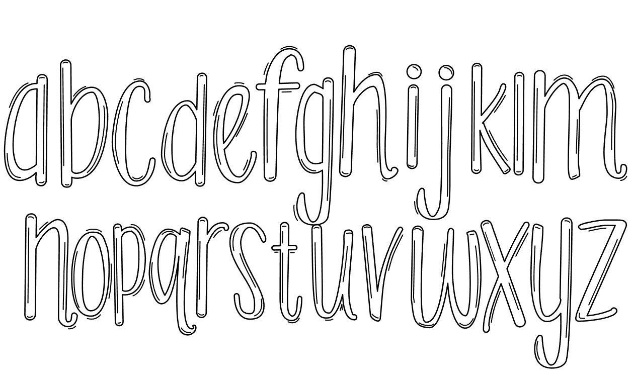 Doodle Font Full Set Alphabet Small Letters and Numbers | Etsy