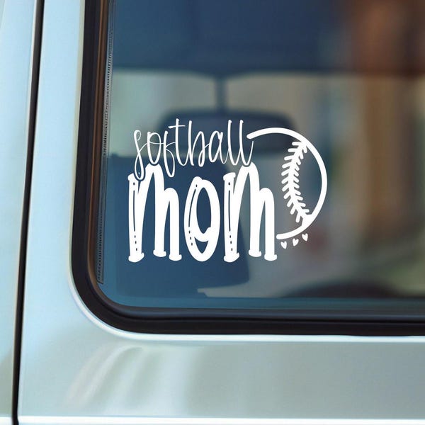 Softball Car Decal - Etsy
