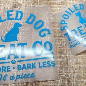 Spoiled Dog and Spoiled Cat Vinyl Decals, Premium Vinyl. Diy Pet Treat ...