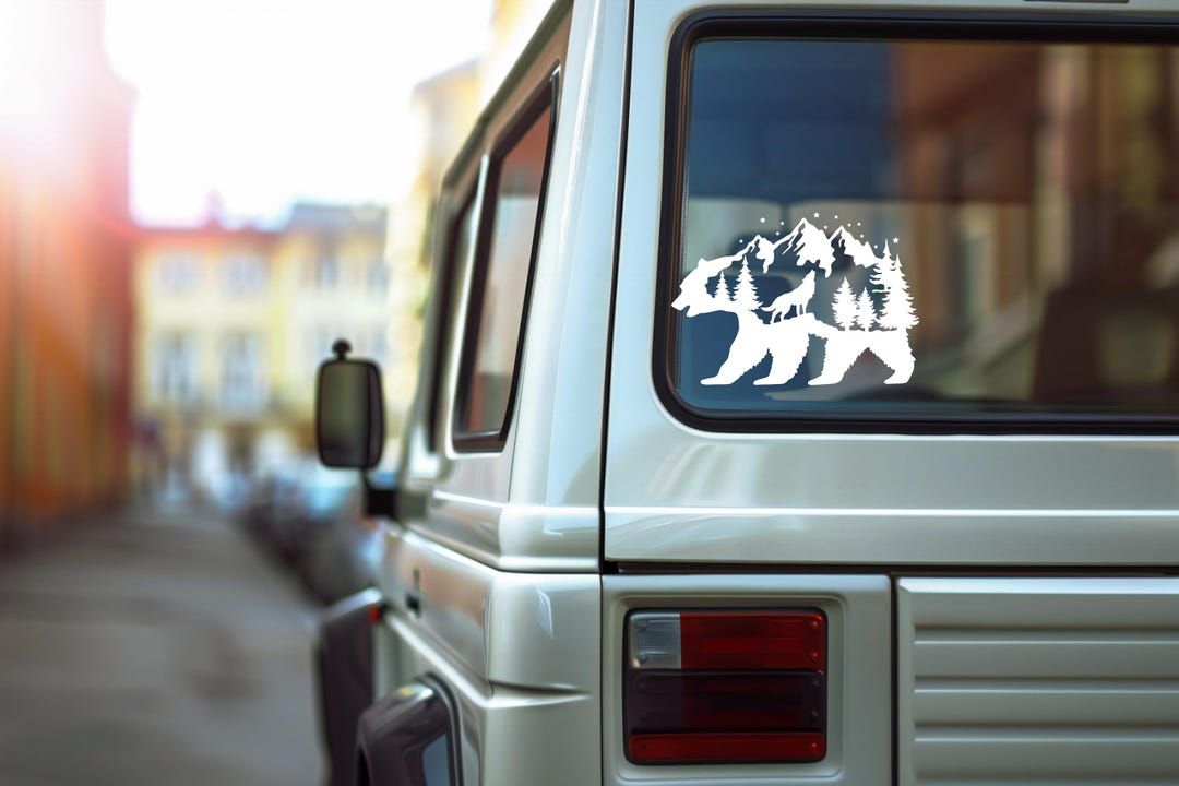 Bear Wolf Vinyl Decal, Bear Wolf Car Decal, Vinyl Decal Howling Wolf ...