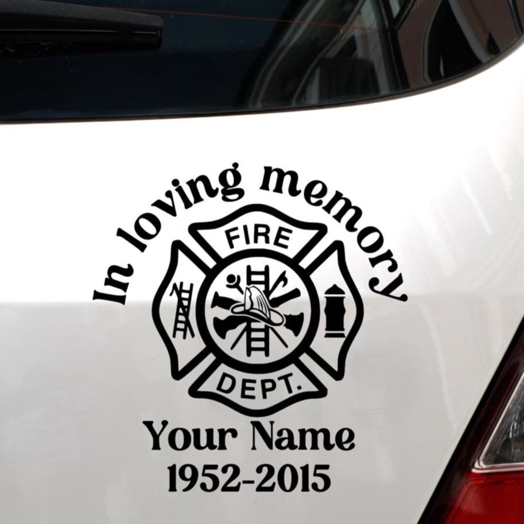 In Loving Memory Firefighter Memorial Decal – Custom Tribute Sticker ...