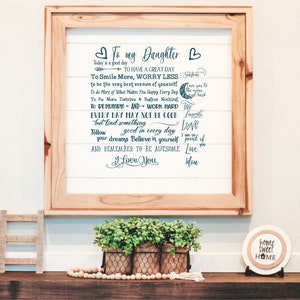 To My Daughter SVG: Inspirational Quote Sign (digital Download) - Etsy