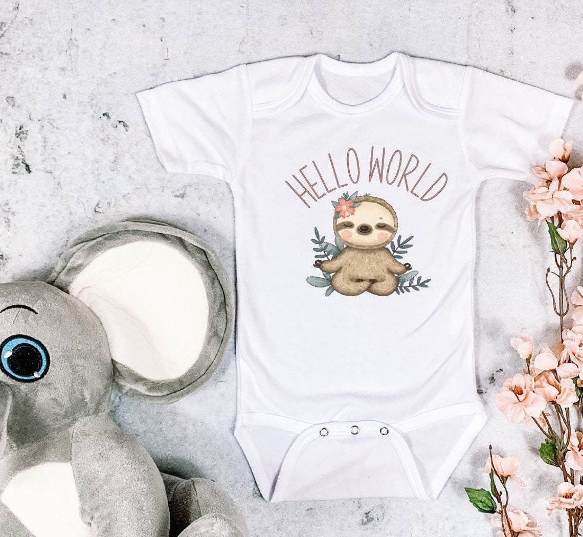 Hello World Sloth PNG File Sublimation Design - Etsy
